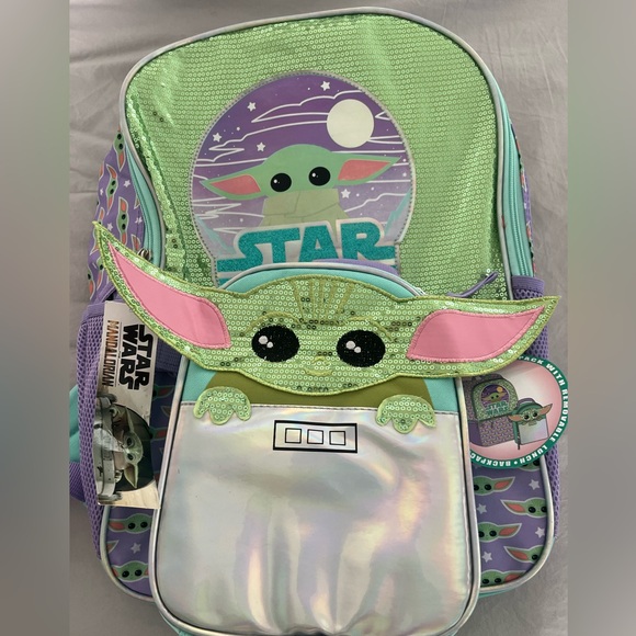 Disney | Accessories | Nwtstarwars Baby Yoda Backpack With Lunch Bag ...